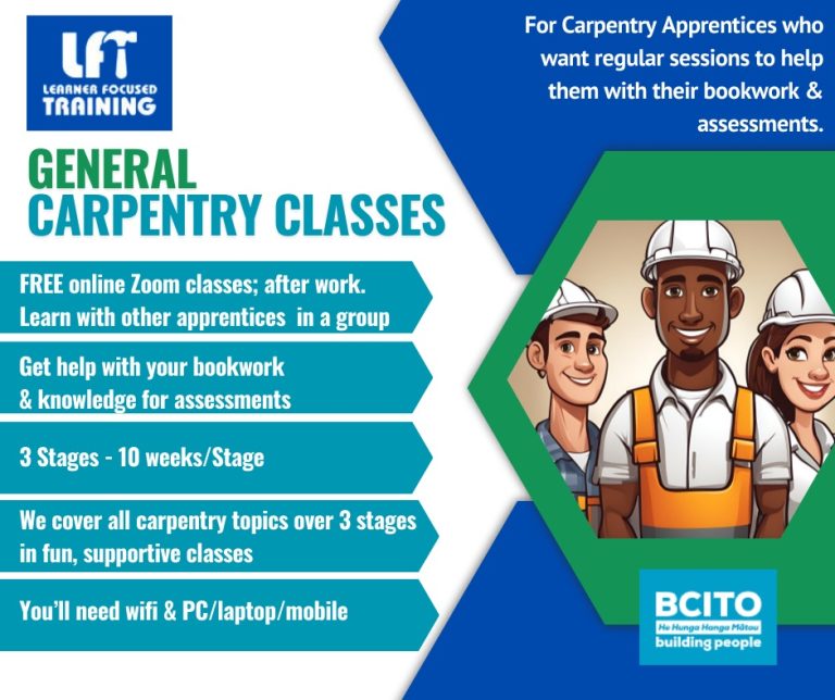CARPENTRY THEORY CLASSES 2024 ONLINE – Learner Focused Training